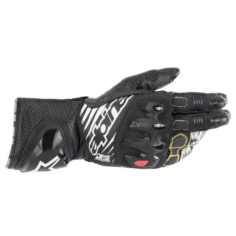 Gp Tech V2 Gloves Black/White | Tracktion Motorcycles
