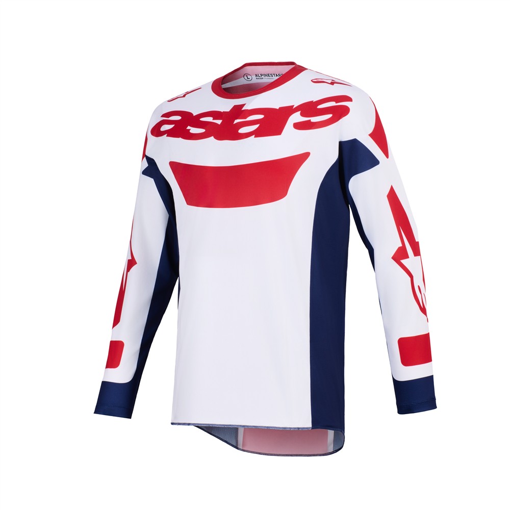 Racer Riway Jersey White/Blue/Red | Tracktion Motorcycles