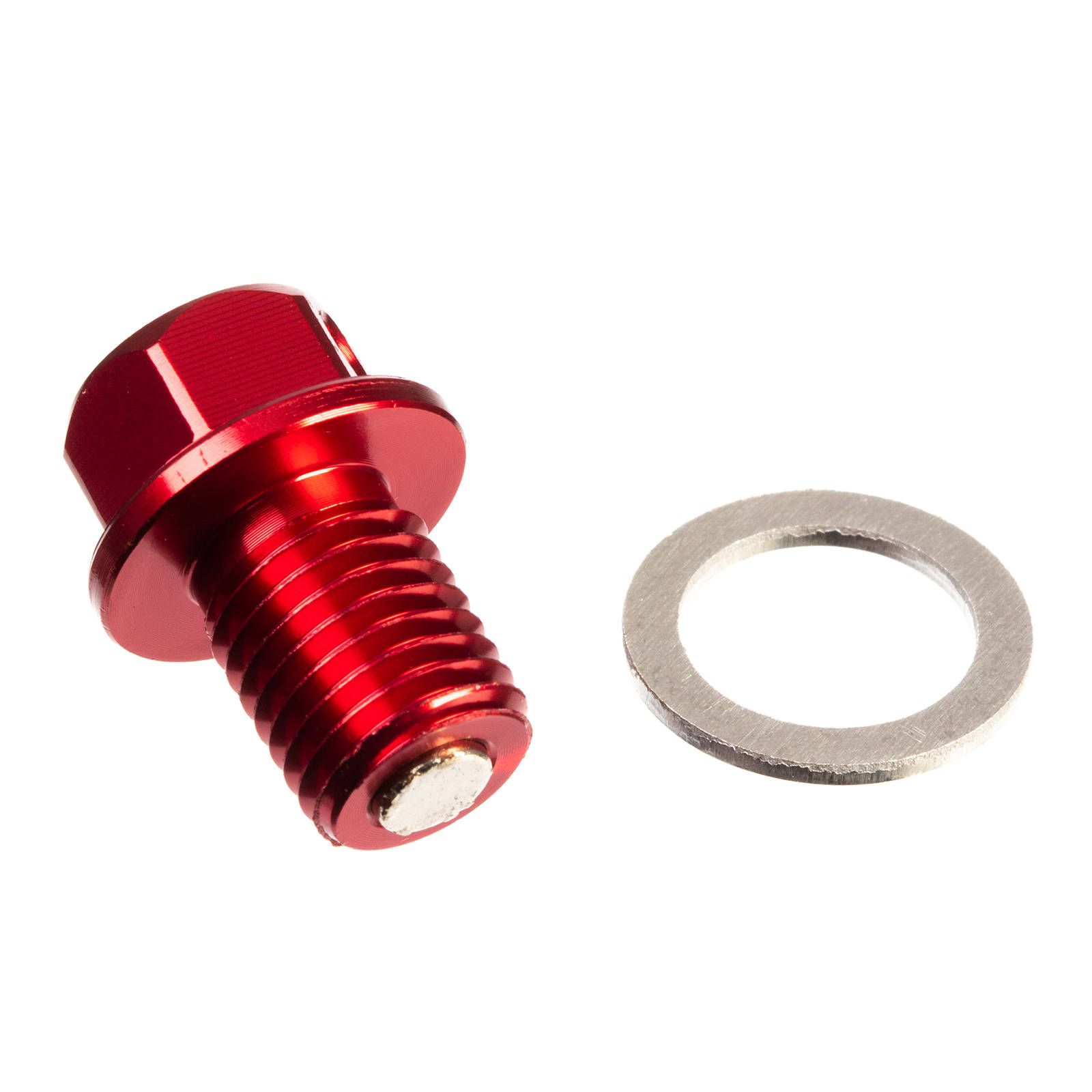 Whites Magnetic Sump Plug Red M12 X 15 - P1.5 | Tracktion Motorcycles